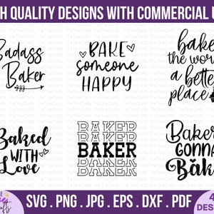Baker Svg Mega Bundle Baking Lover Svg Bundle, Cookie Baker, Funny ...