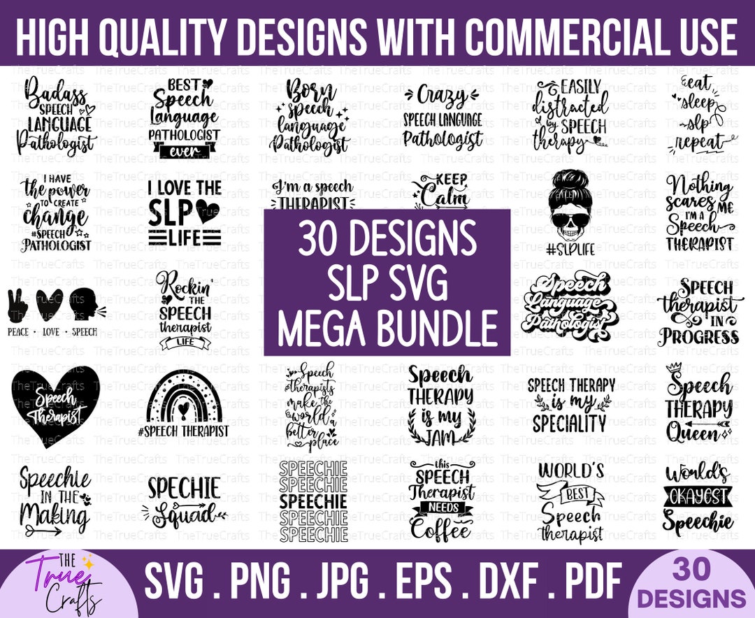 Speech Language Pathology Svg MEGA Bundle Slp Bundle, SLP Pathologist ...