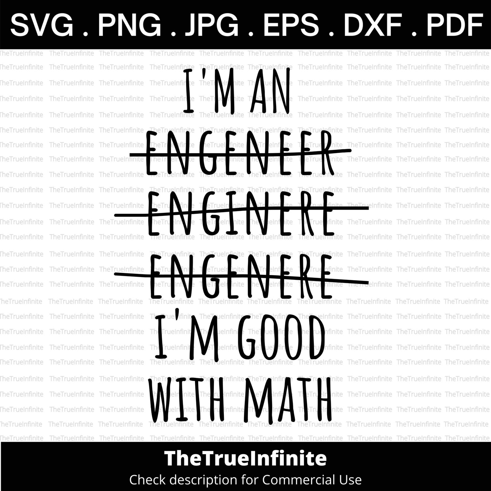I'm an Engineer I'm Good at Math Svg funny Engineer - Etsy Finland