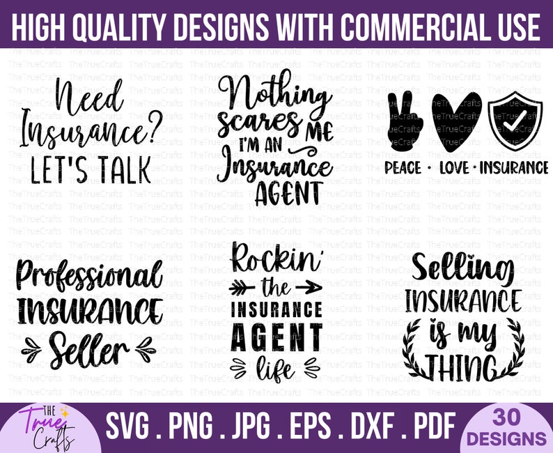 Insurance Agent SVG MEGA Bundle - Funny Sales Agent Gift, Licensed to ...