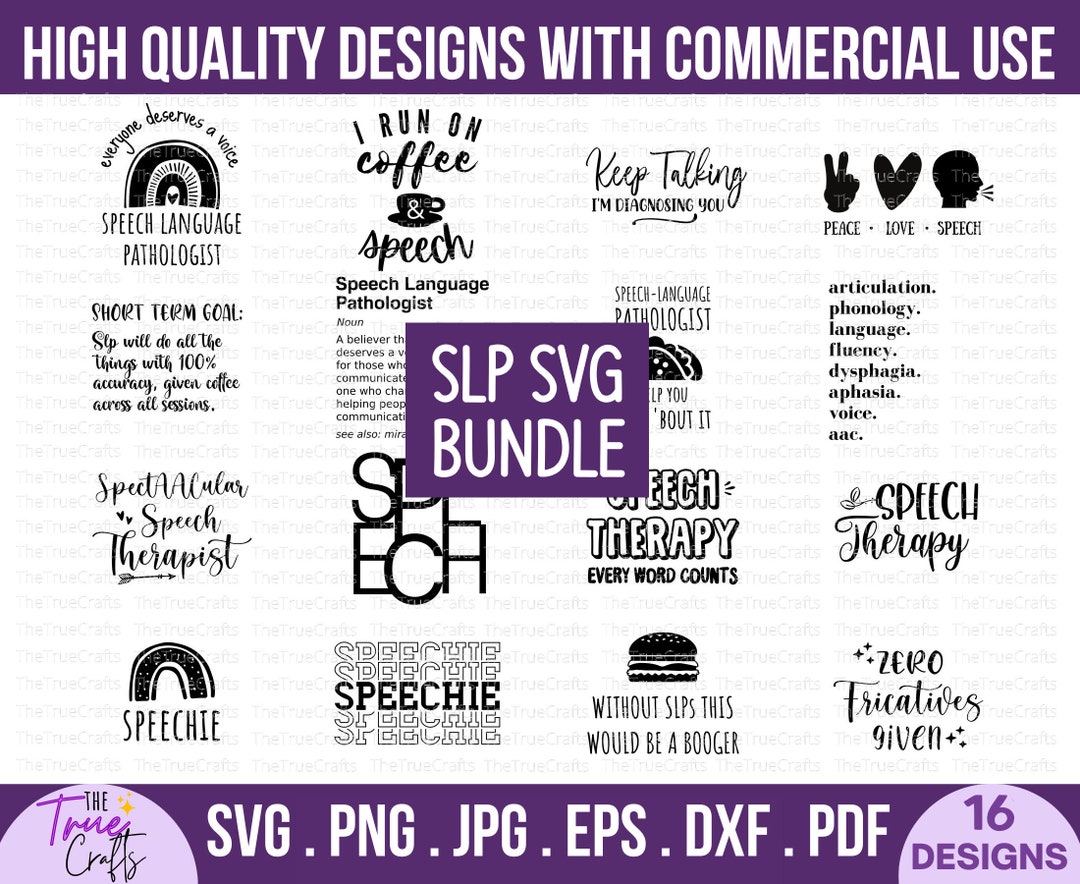 SLP Speech Language Pathology Svg Bundle - Slp Bundle, SLP Pathologist ...