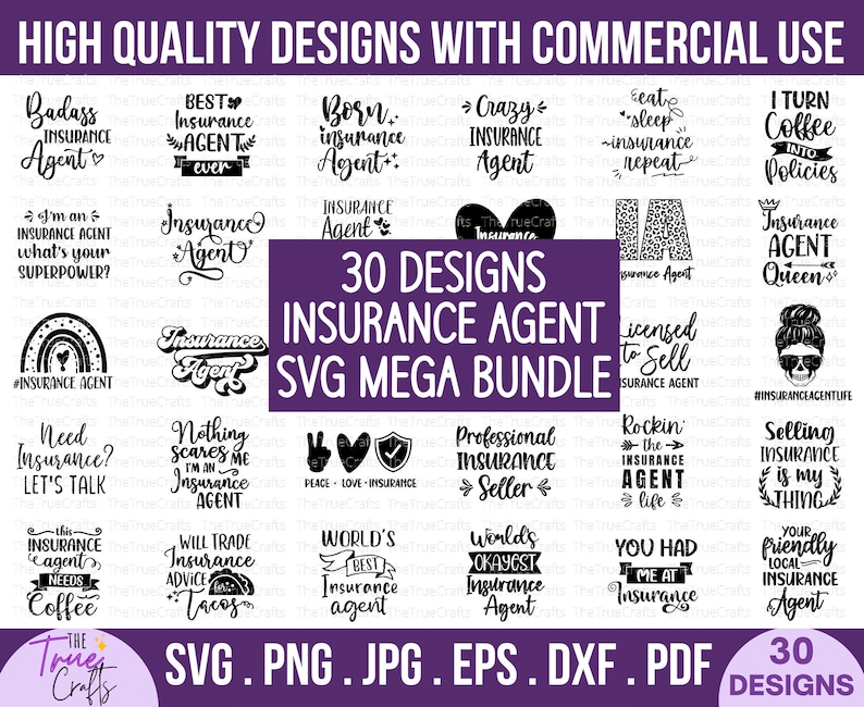 Insurance Agent SVG MEGA Bundle - Funny Sales Agent Gift, Licensed to ...