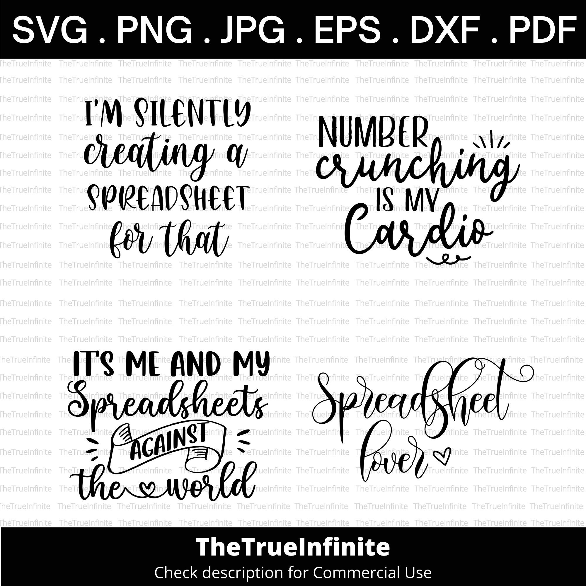Spreadsheet lover svg bundle spreadsheet svg funny CPA svg | Etsy
