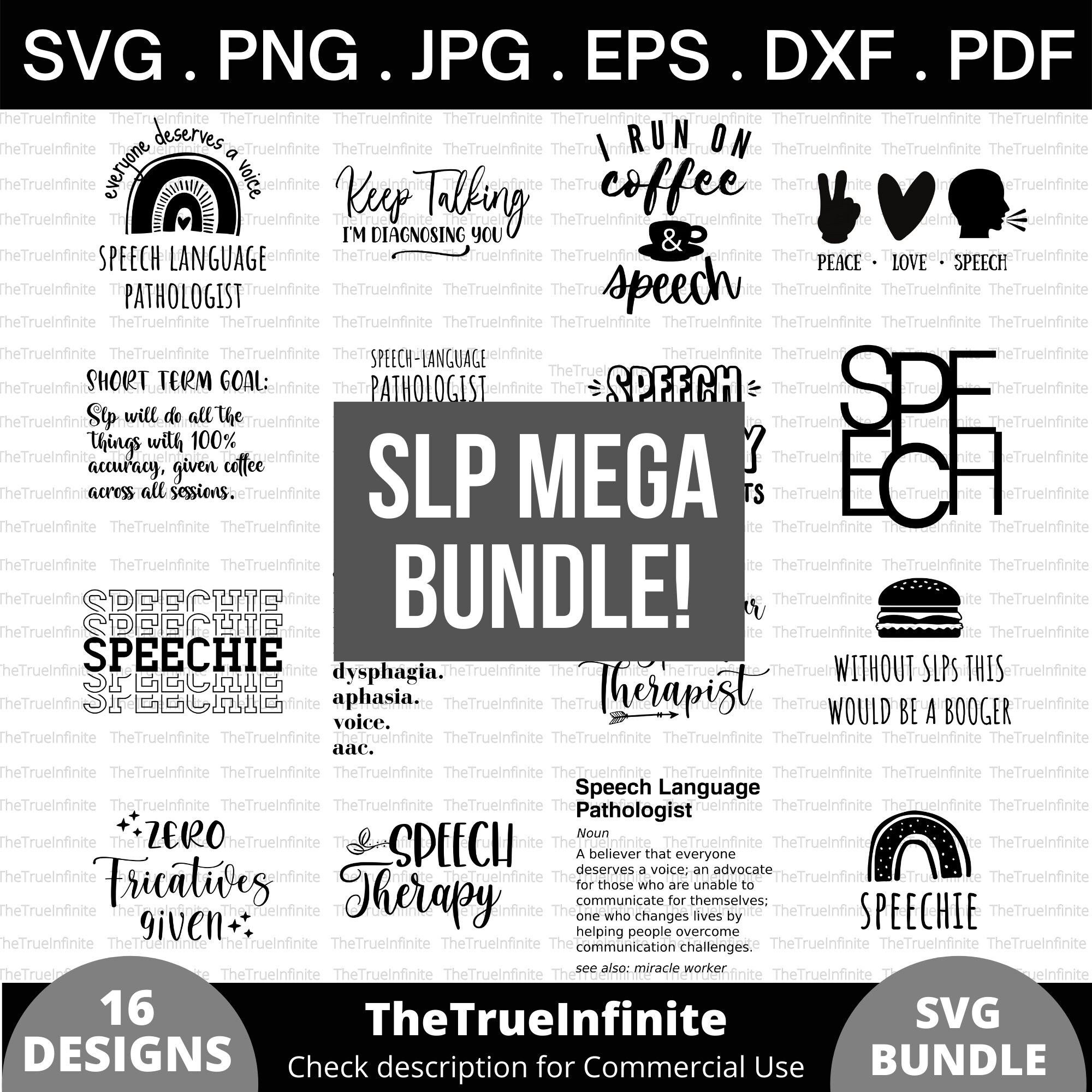 SLP Speech Language Pathology Svg Bundle Slp Bundle SLP - Etsy