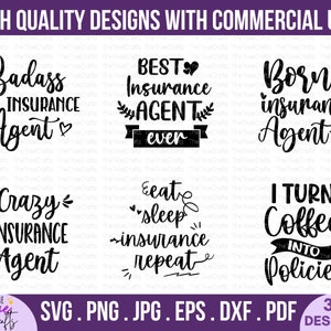 Insurance Agent SVG MEGA Bundle - Funny Sales Agent Gift, Licensed to ...
