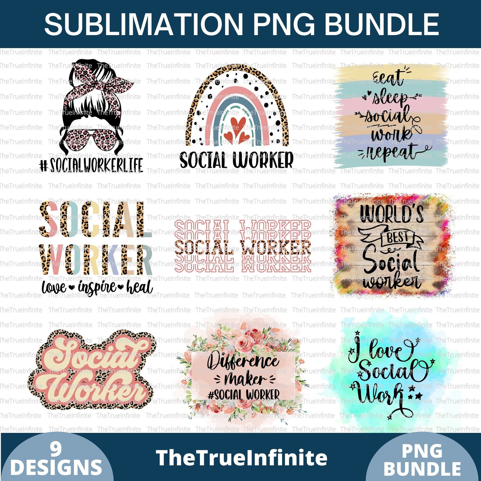 Social Worker Sublimation PNG Bundle Funny Social Work Png - Etsy