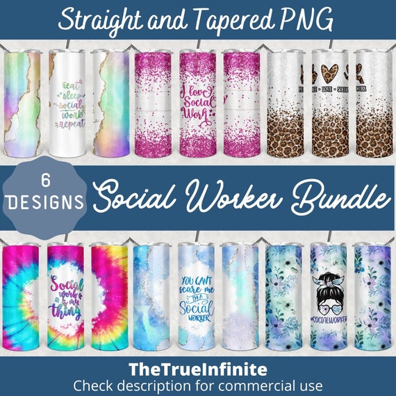 Social Worker Sublimation Tumbler Wrap PNG Bundle 20oz Skinny - Etsy