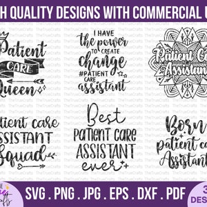 PCA Patient Care Assistant Svg Bundle Personal Care Attendant ...