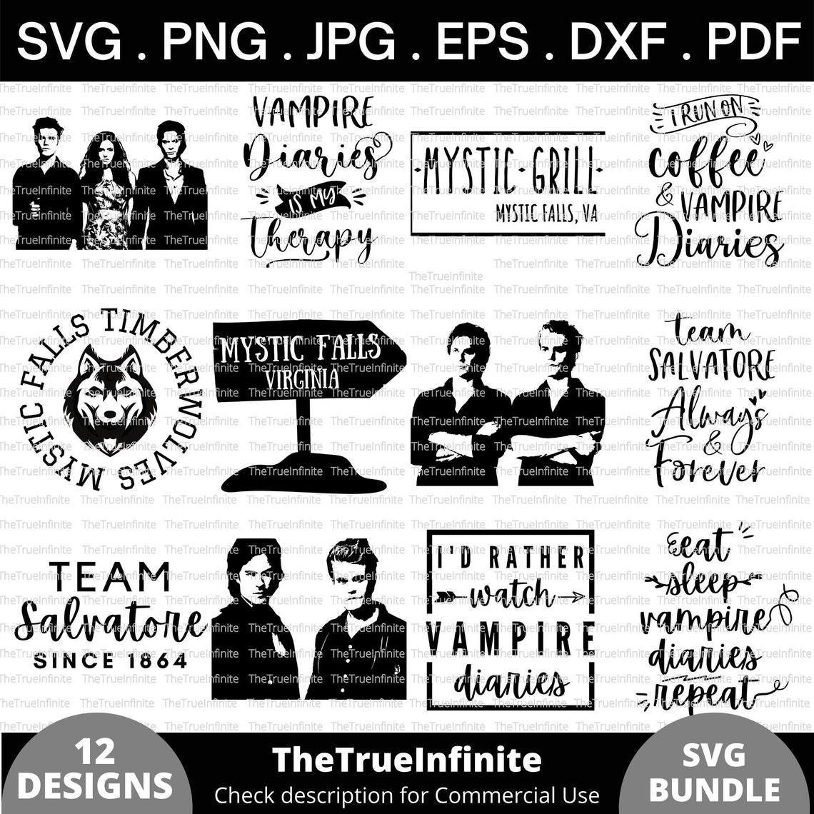 Vampire Diaries SVG Bundle-tvd svg bundle Damon SVG Bundle | Etsy