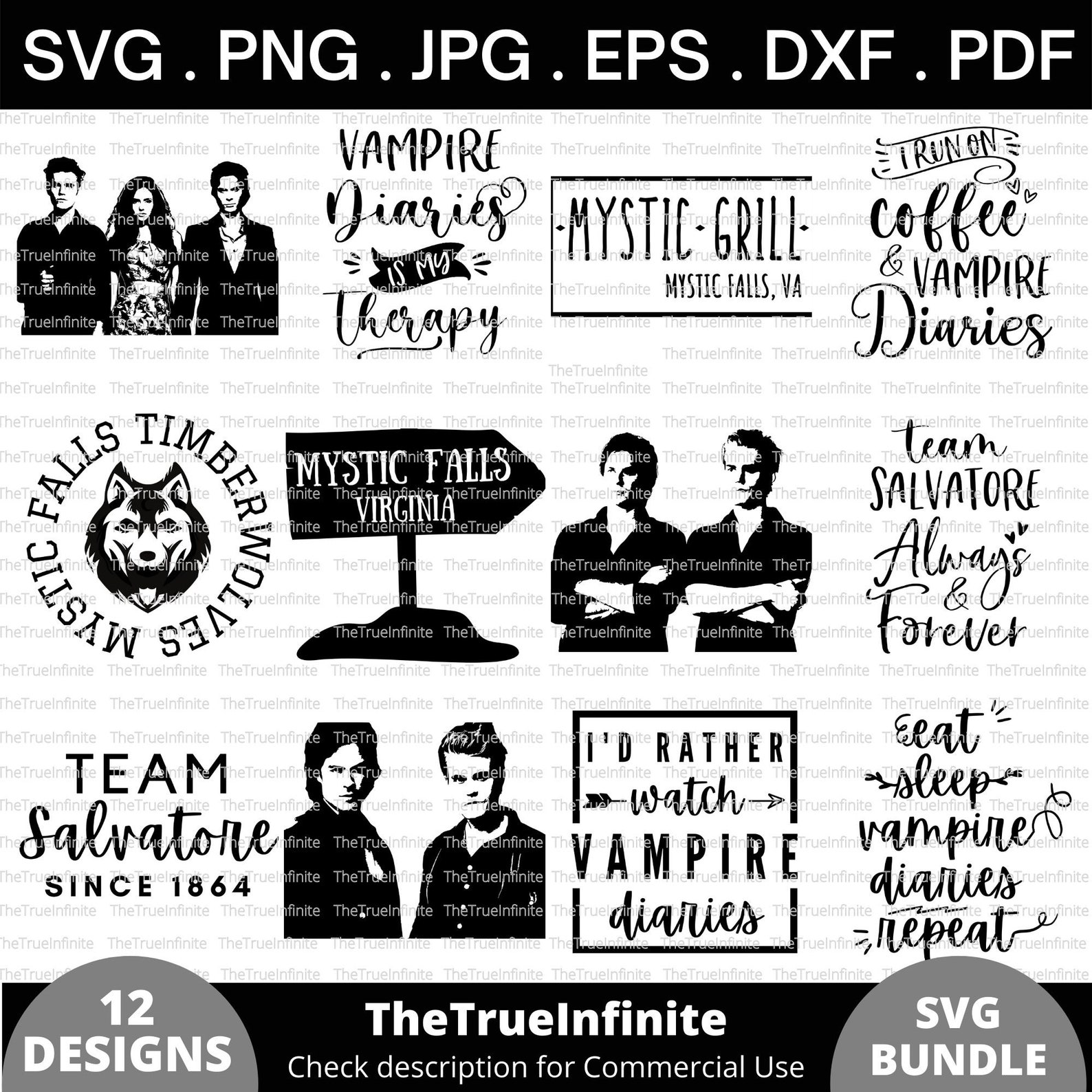 Vampire Diaries SVG Bundle-tvd Svg Bundle Damon SVG Bundle | Etsy Ireland