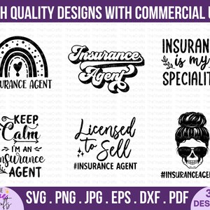 Insurance Agent SVG MEGA Bundle - Funny Sales Agent Gift, Licensed to ...