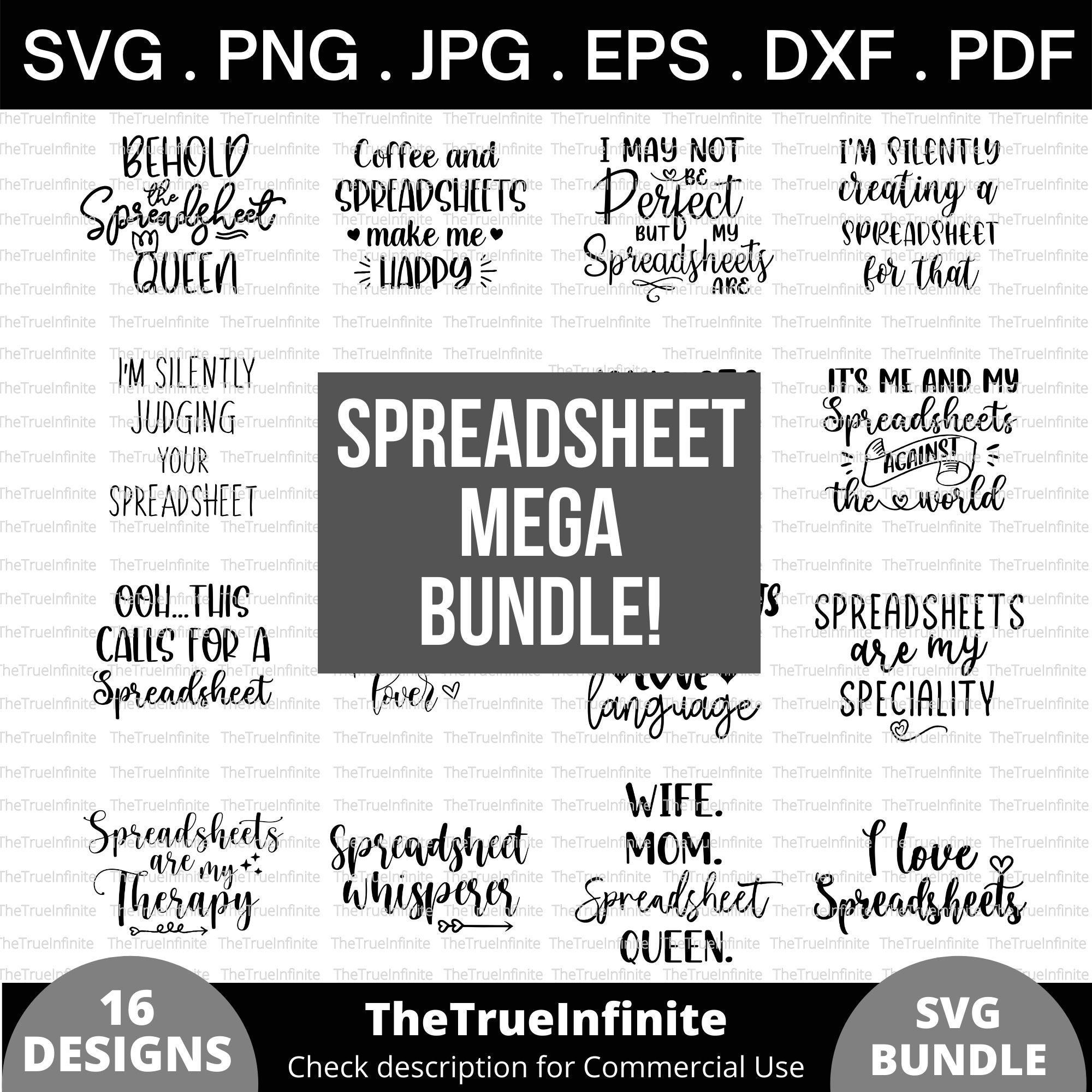 Spreadsheet Lover Svg Bundle Spreadsheet Svg Funny CPA Svg - Etsy