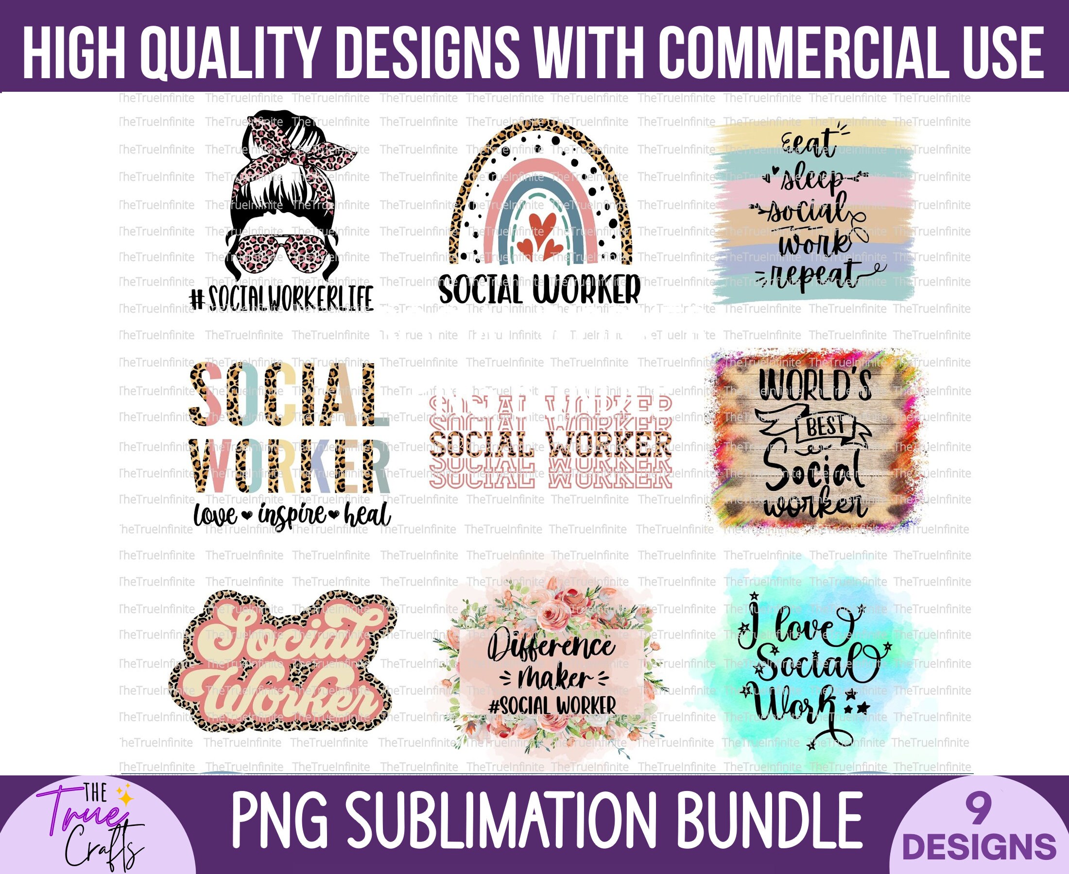Social Worker Sublimation PNG Bundle Funny Social Work Png - Etsy