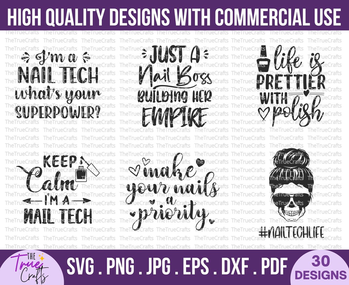 Nail Technician Svg Bundle funny Nail Tech Svg Shop Owner - Etsy