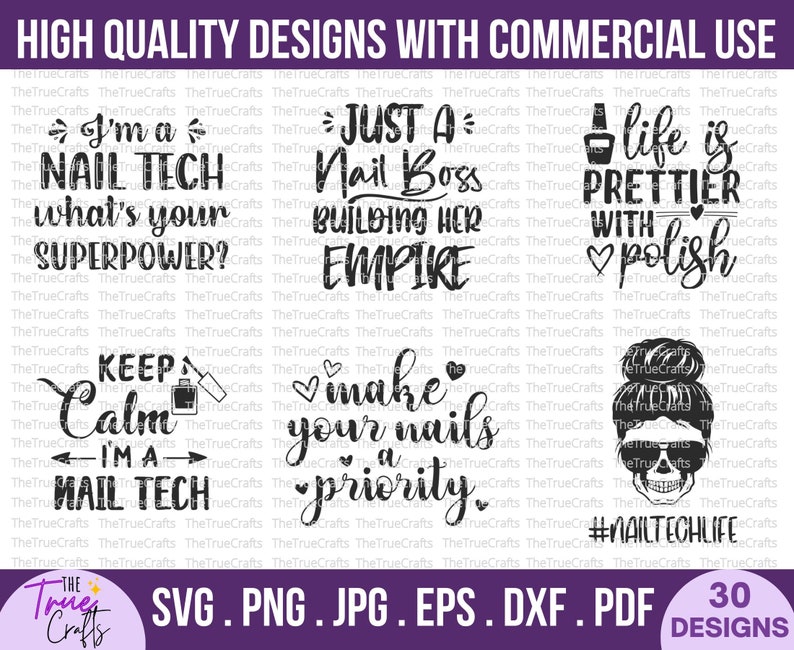 Nail Technician Svg Bundle funny Nail Tech Svg Shop Owner - Etsy