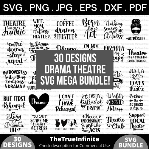 Drama Theater Svg Bundle Theatre Svg Broadway Actor - Etsy