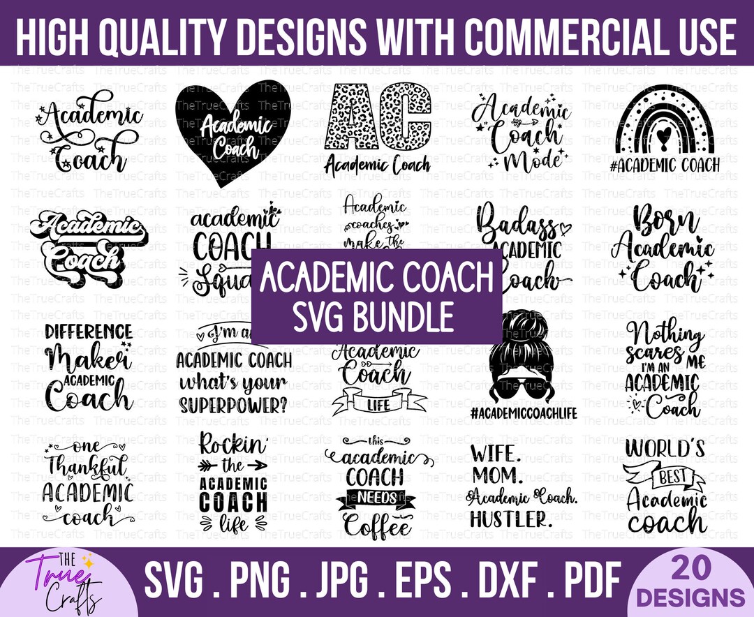 Academic Coach SVG Bundle - Literacy Coach Gift, Back to School ...