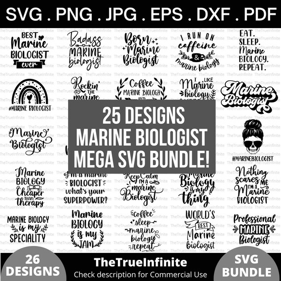 Marine Biologist Svg Bundle Funny Marine Biology Svg - Etsy Finland