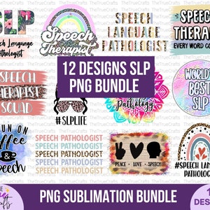 SLP Speech Language Pathology Sublimation PNG Bundle- Funny Slp Bundle ...