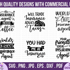 Insurance Agent SVG MEGA Bundle - Funny Sales Agent Gift, Licensed to ...