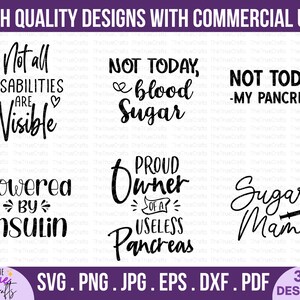 Funny Diabetes Svg Bundle - Type 1 Diabetes Svg, Gift for Diabetic ...