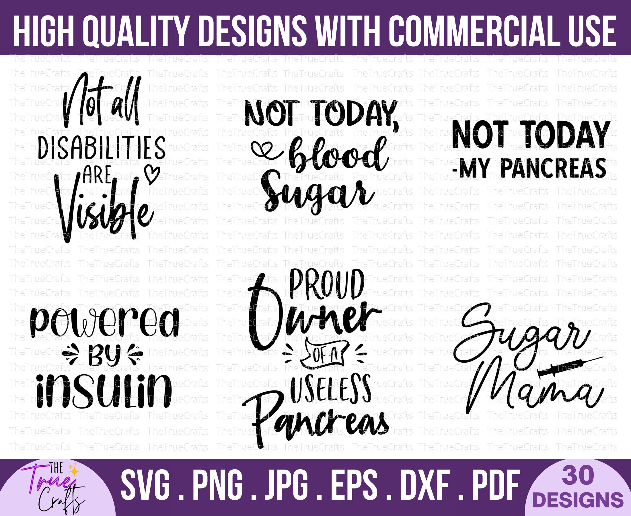 Funny Diabetes Svg Bundle - Type 1 Diabetes Svg, Gift for Diabetic ...