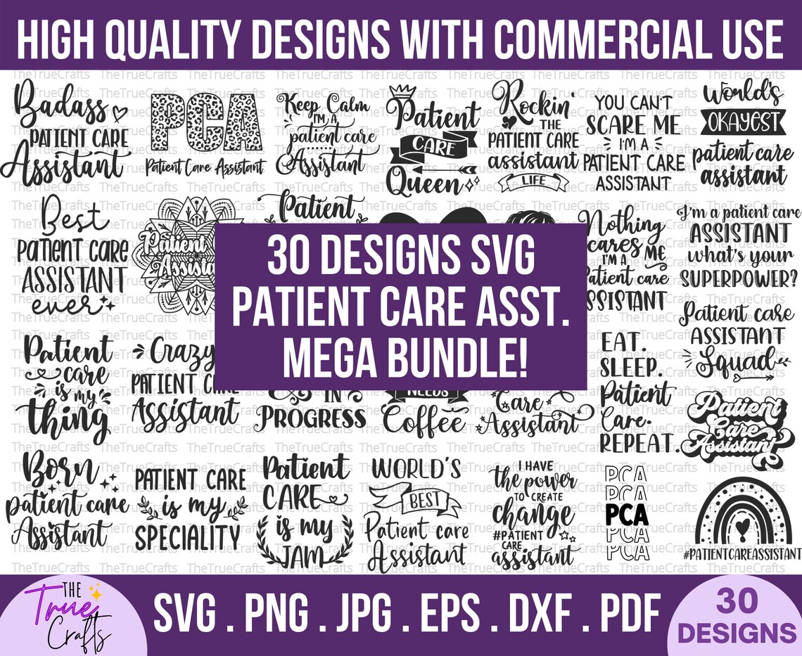 PCA Patient Care Assistant Svg Bundle Personal Care - Etsy