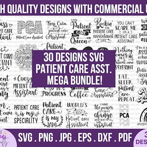 PCA Patient Care Assistant Svg Bundle Personal Care Attendant ...