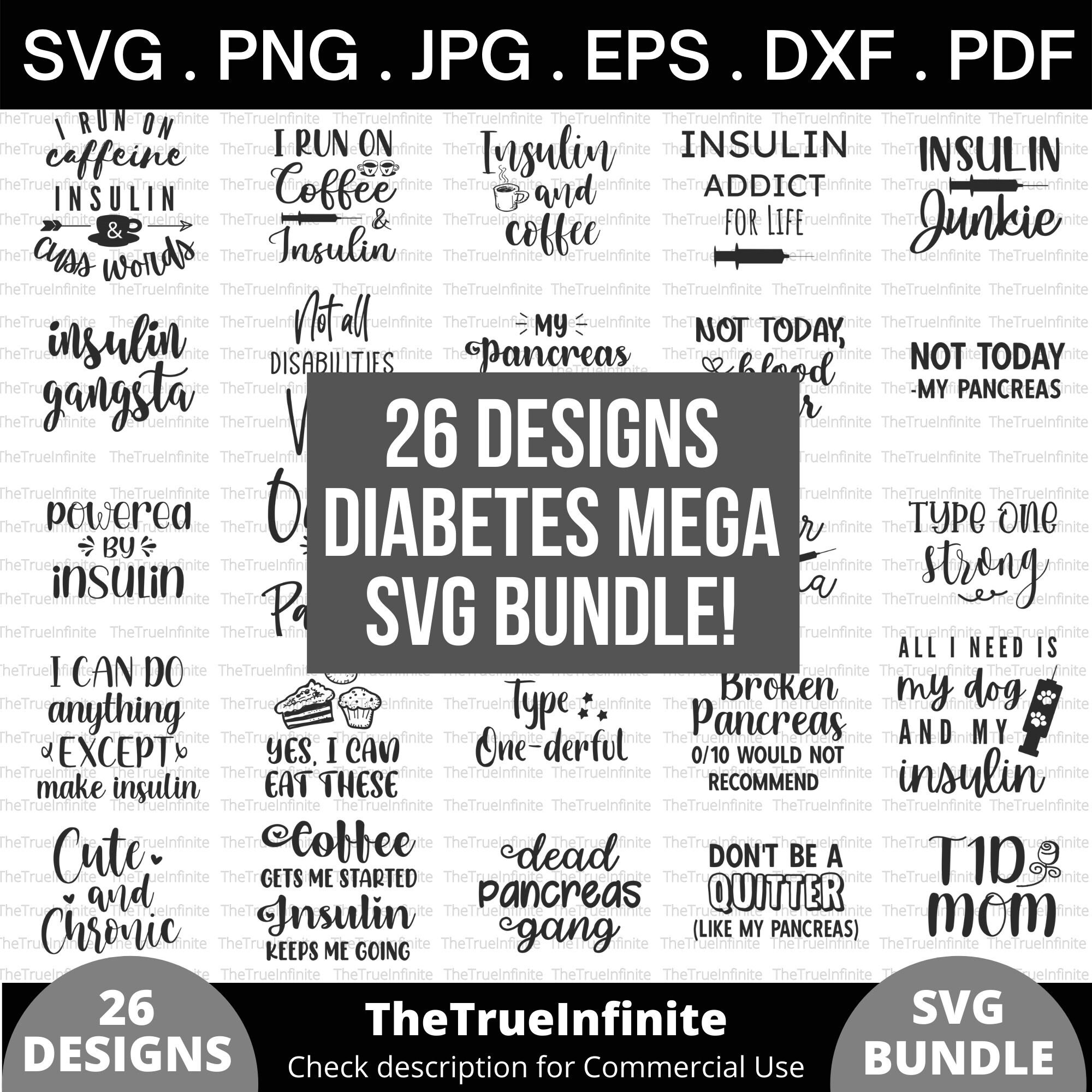 Funny Diabetes Svg Bundle Type 1 Diabetes Svg Gift for - Etsy