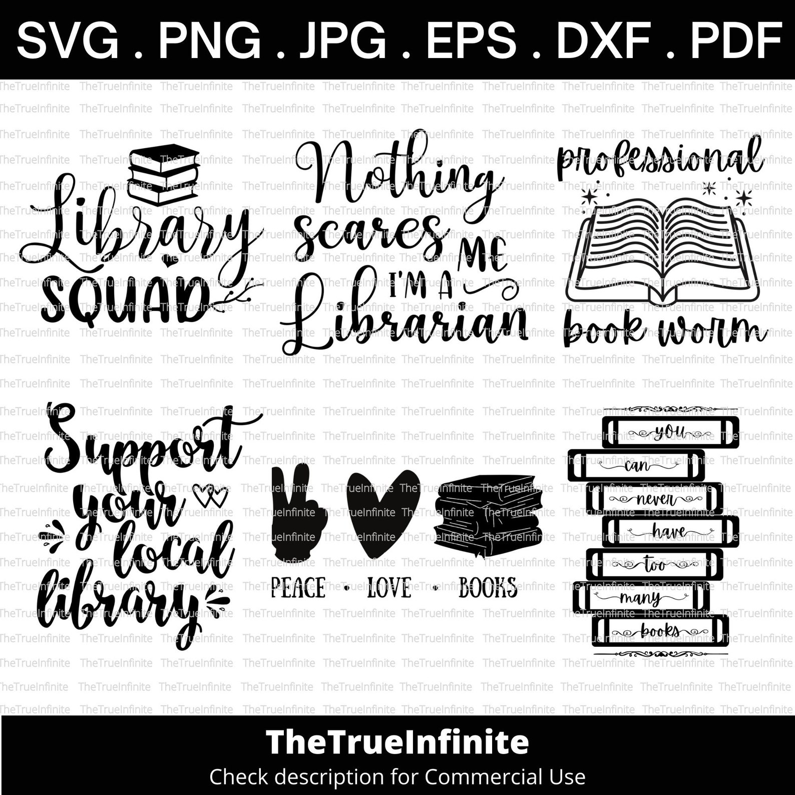 Book Lover Librarian Svg Bundle Funny Bookworm Svg Reading - Etsy
