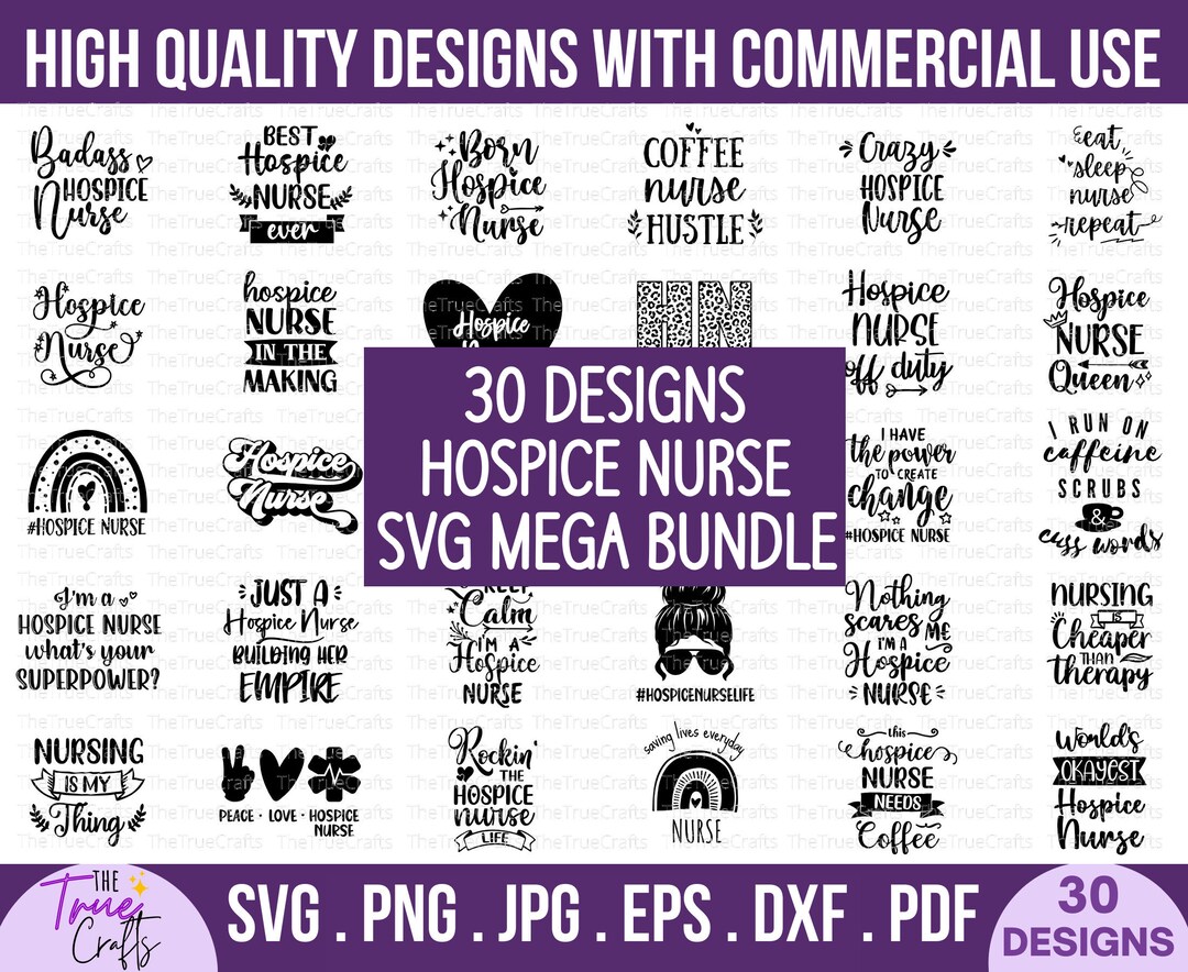 Hospice Nurse Svg Bundle -funny Hospice Nurse Sayings Svg, Nurse Life ...