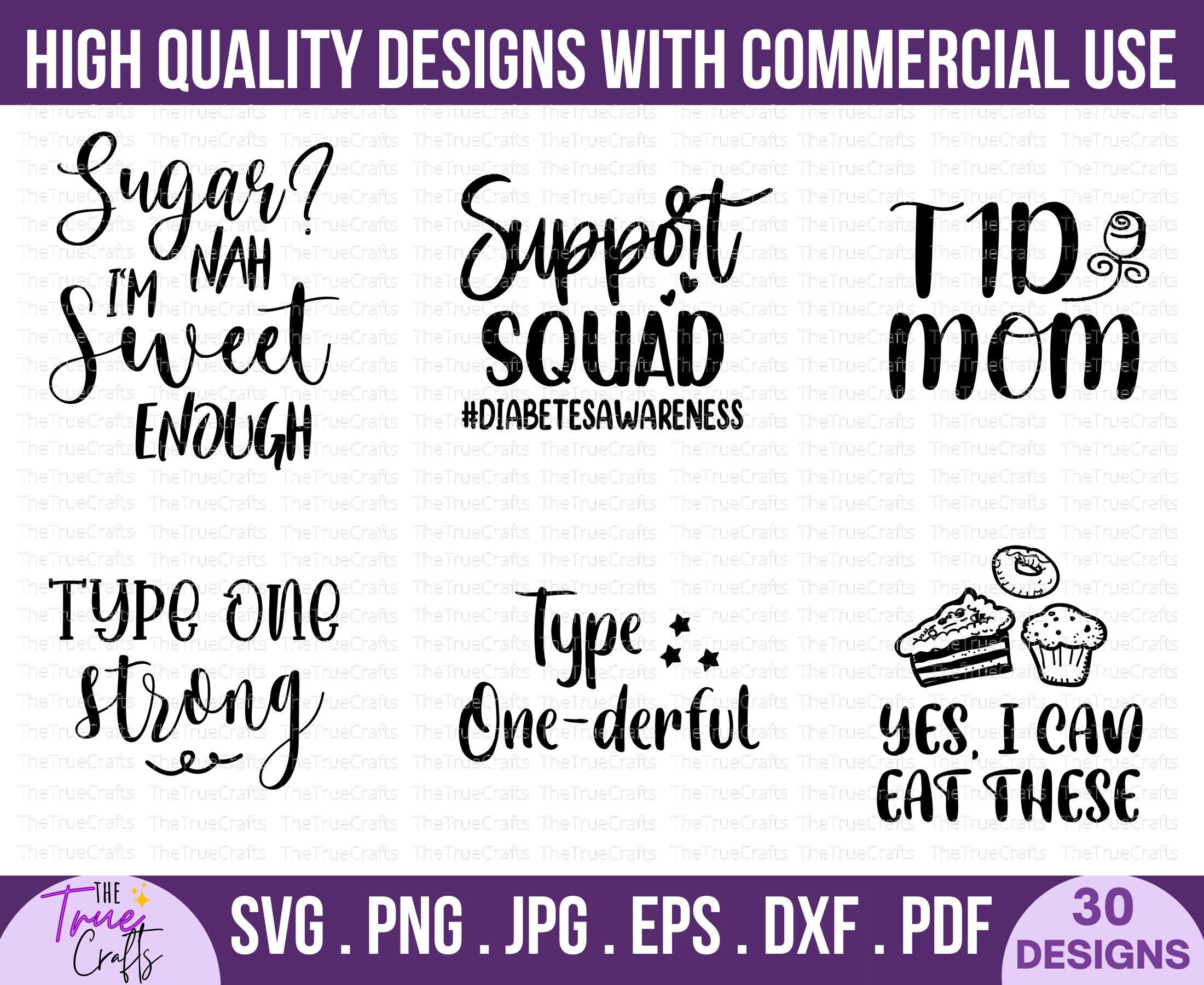 Funny Diabetes Svg Bundle - Type 1 Diabetes Svg, Gift for Diabetic ...