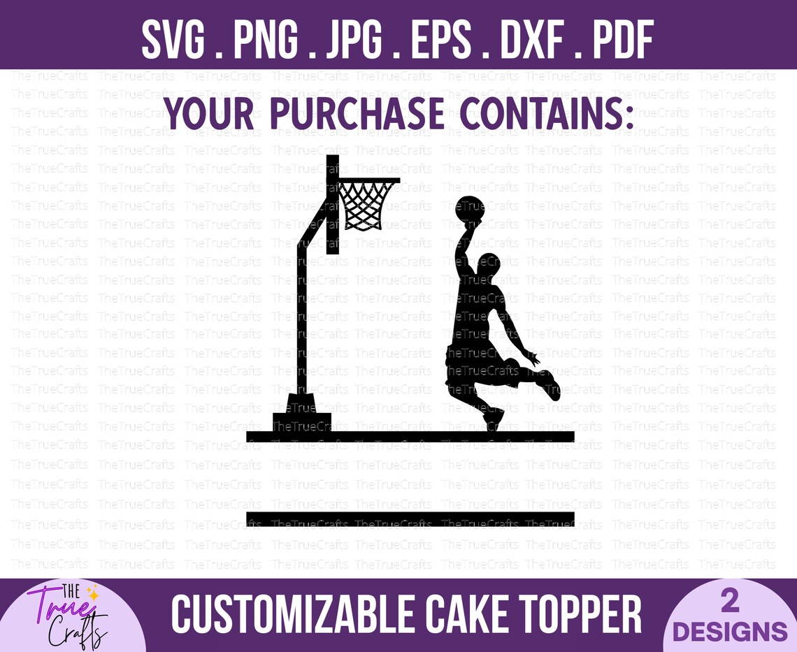 Basketball Themed Birthday Cake Topper Svg - DIY Personalize Name and ...