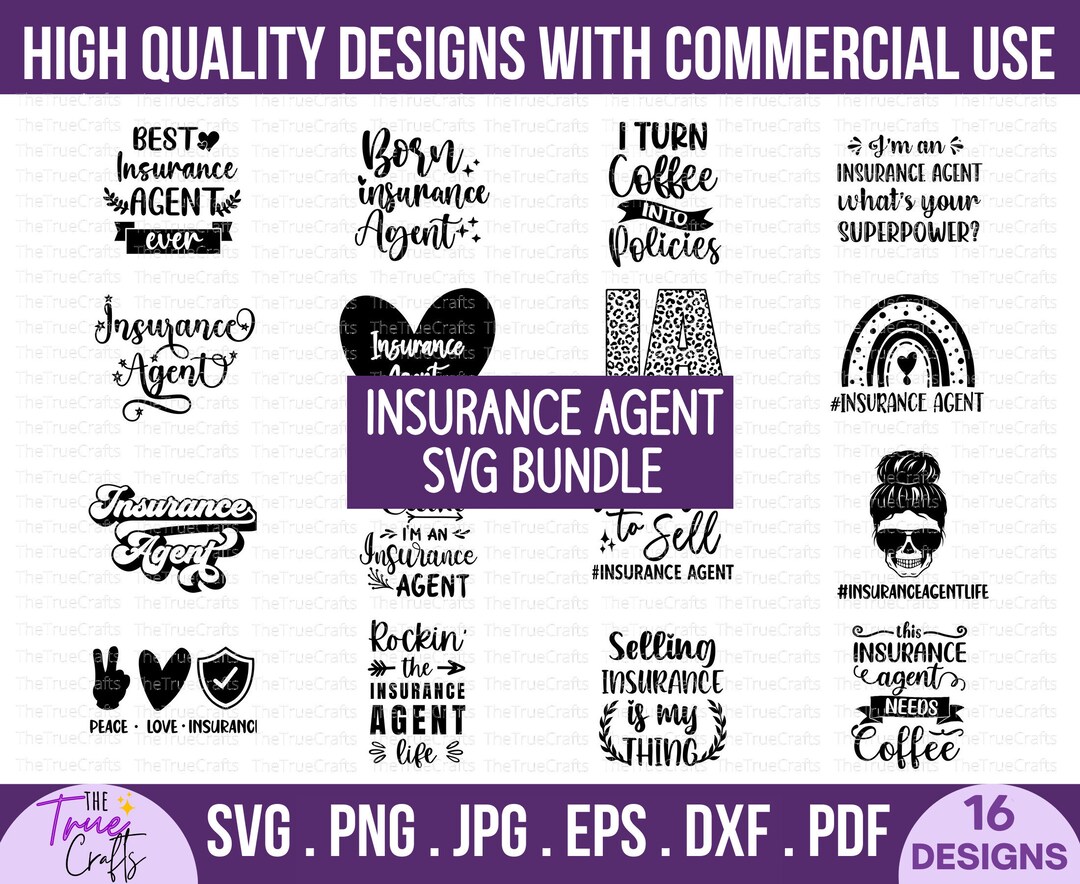 Insurance Agent SVG Bundle Funny Sales Agent Gift, Licensed to Sell ...