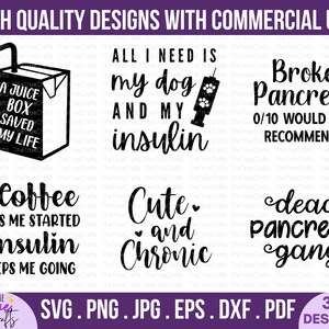 Funny Diabetes Svg Bundle - Type 1 Diabetes Svg, Gift for Diabetic ...