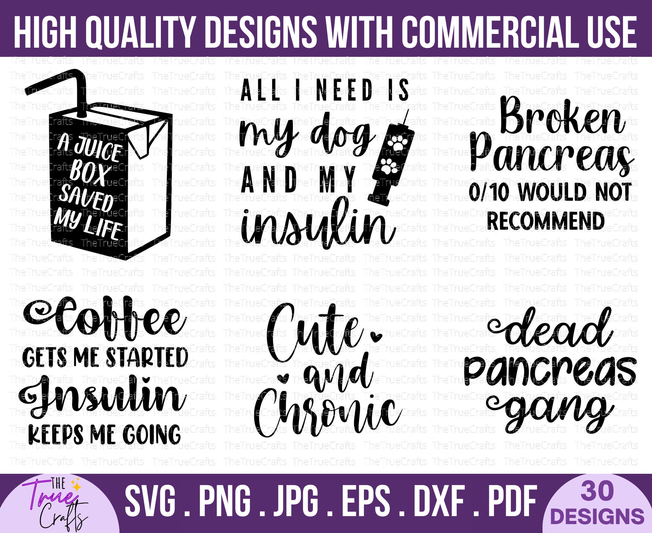 Funny Diabetes Svg Bundle - Type 1 Diabetes Svg, Gift for Diabetic ...
