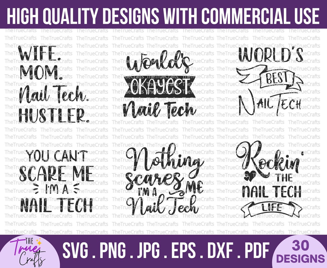 Nail Technician Svg Bundle funny Nail Tech Svg Shop Owner - Etsy