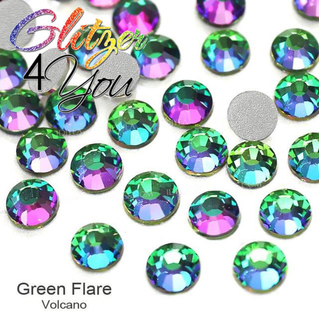 Green Volcano DMC Rhinestones No-hotfix Various Sizes for Nail Art - Etsy