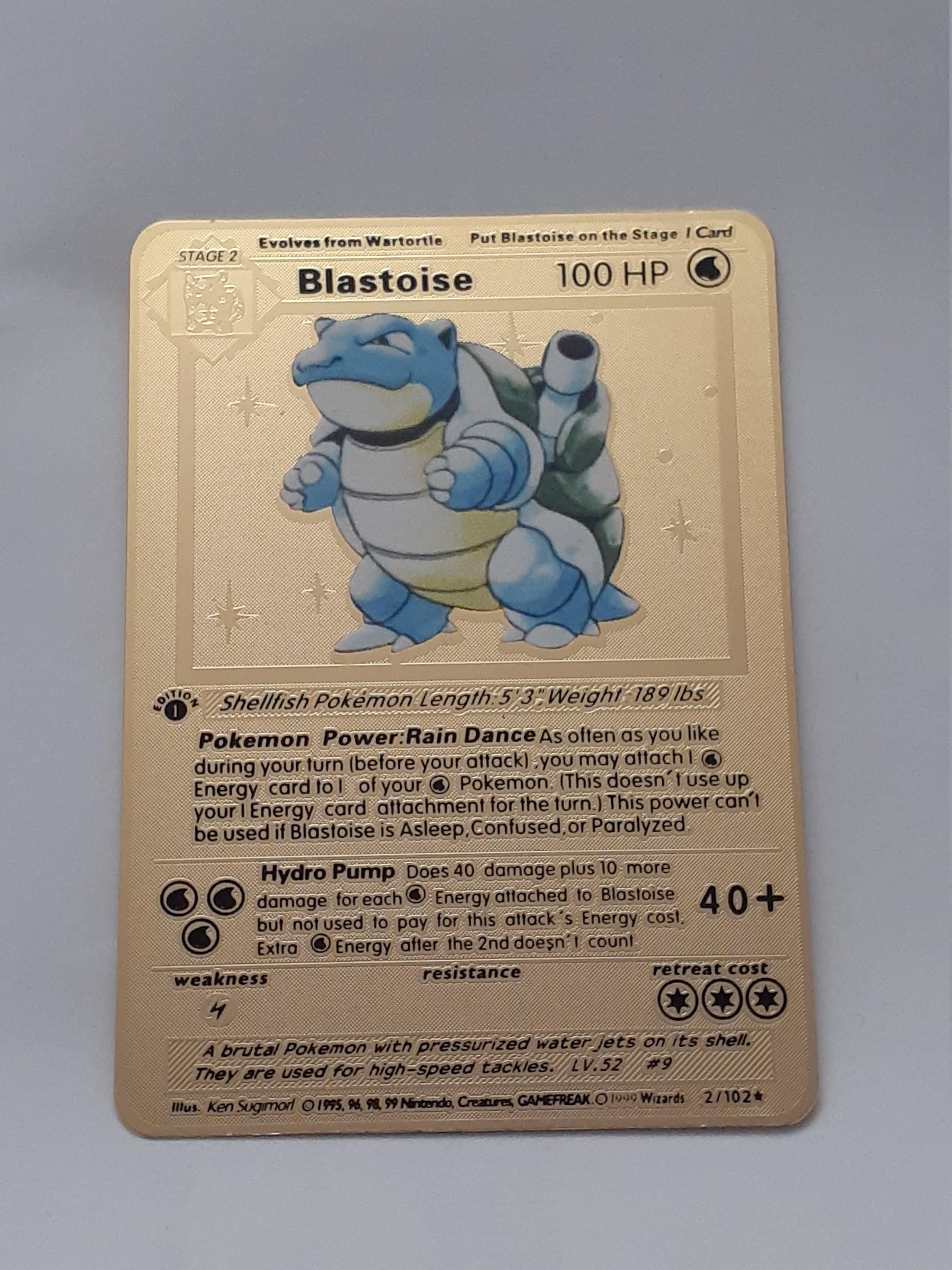 Charizard Blastoise Venusaur Trio Pokemon Gold Black Metal Card Base ...