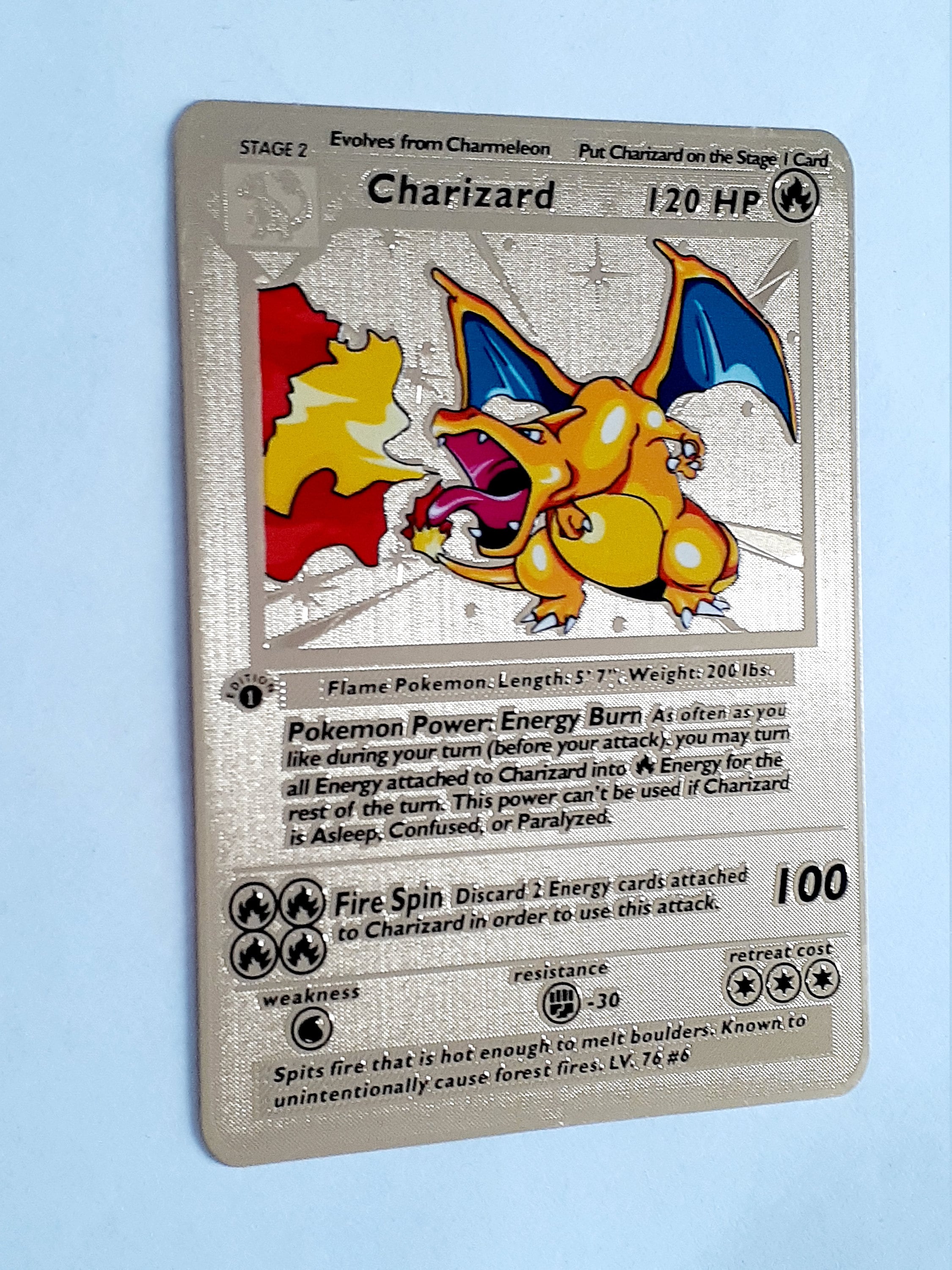 Shining Charizard Shadow GX 1st Edition Black Gold Pokemon Metal Card ...