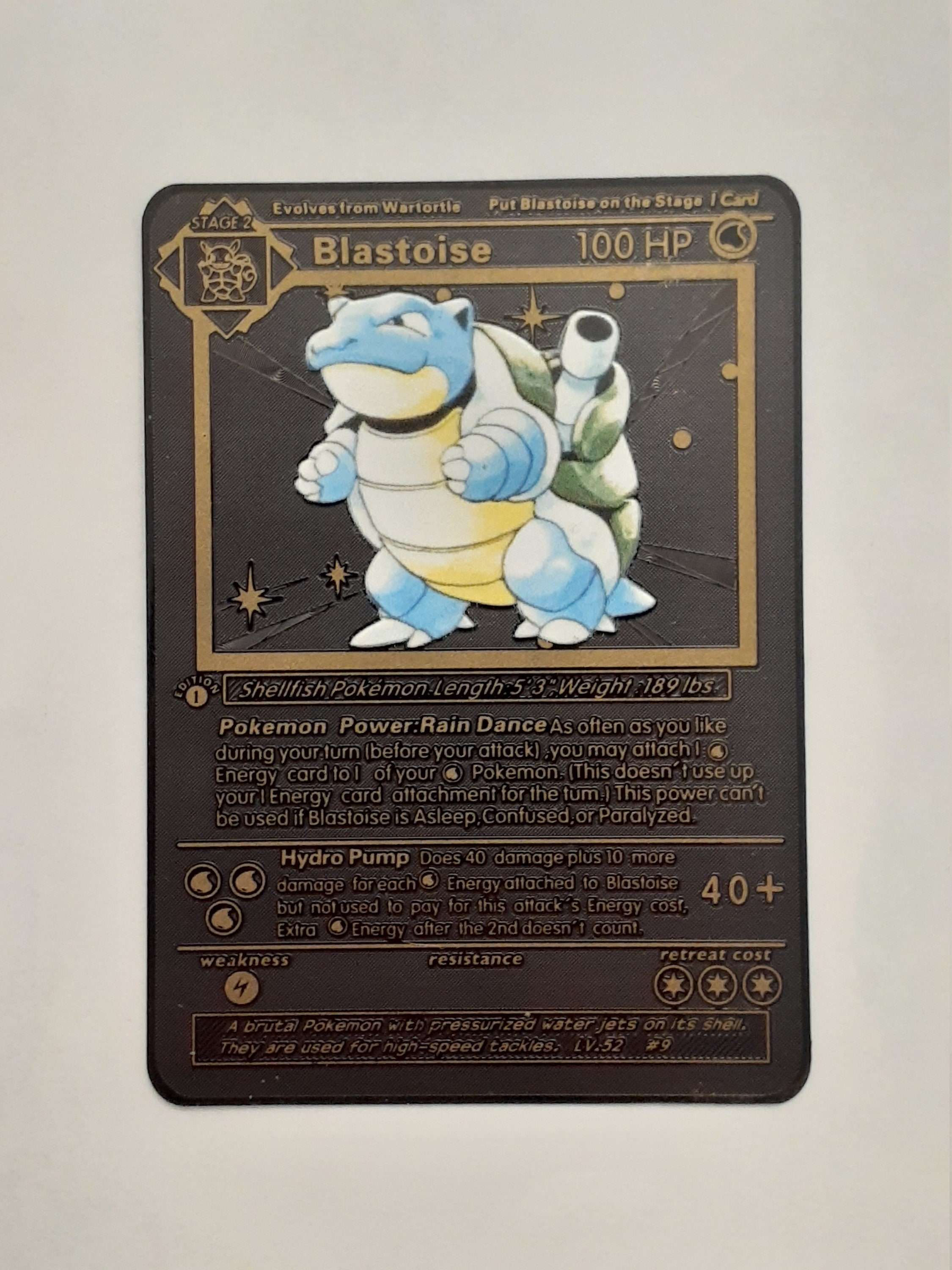 Charizard Blastoise Venusaur Trio Pokemon Gold Black Metal Card Base ...