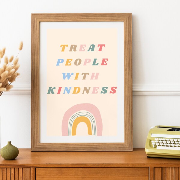 Treat People With Kindness Art - Etsy