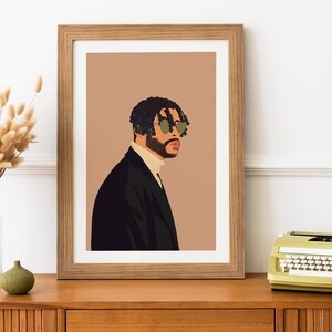 Bad Bunny Illustration Poster - Etsy