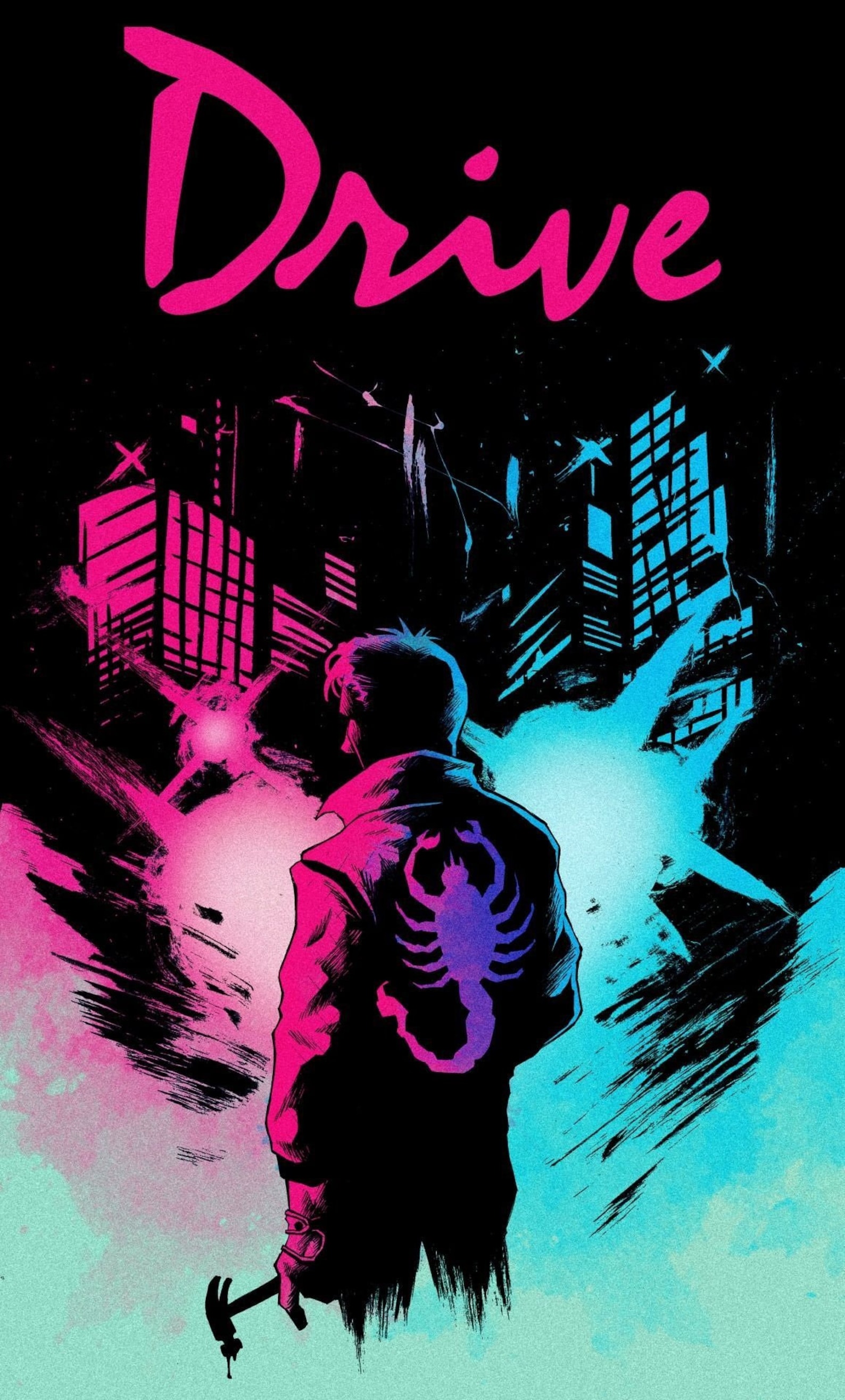 Drive Movie Original Art Poster Film Poster Unframed Poster | Etsy