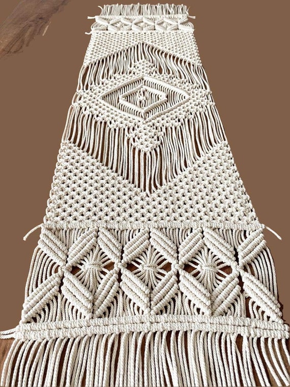 Handmade Macrame Table Runner Cotton Runner Boho Home Table | Etsy
