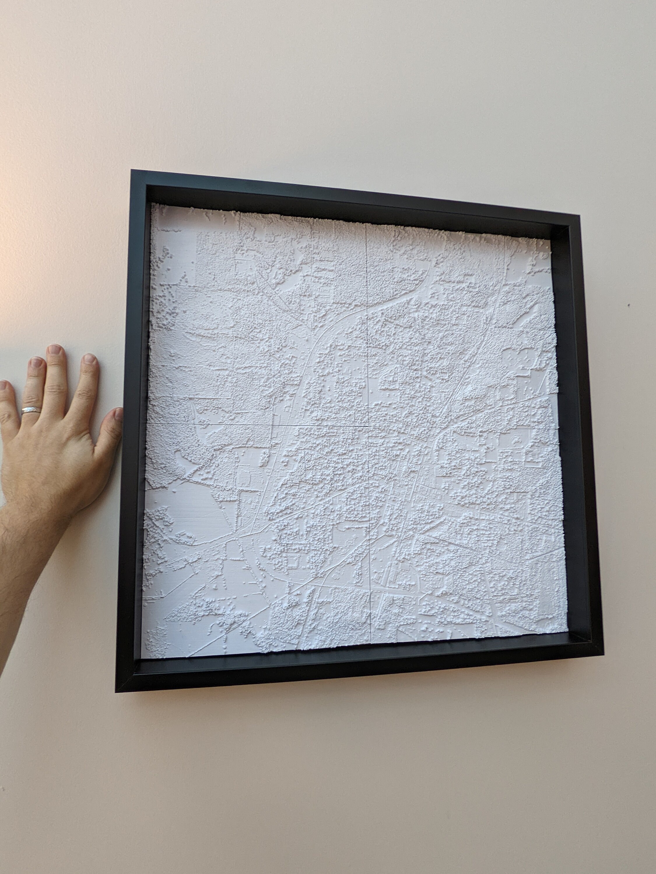 50x50cm Personalised 3D Relief Map - A Print of the Terrain Where You ...