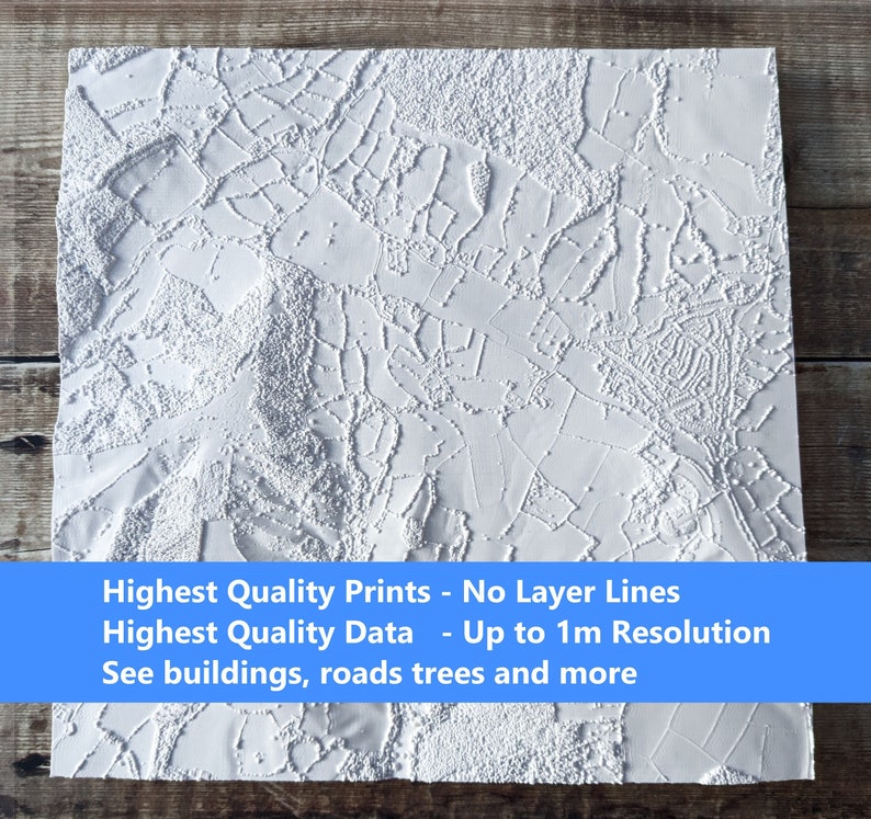 Personalised 3D Relief Map A Print of the Terrain Where You - Etsy