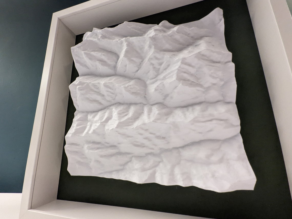 Personalised 3D Relief Map - A Print of the Terrain Where You Live - Etsy