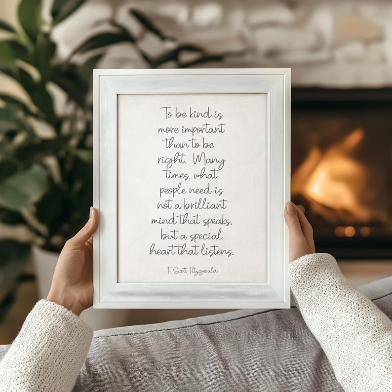 F. Scott Fitzgerald Quote Print: to Be Kind, Inspiring Wall Art ...