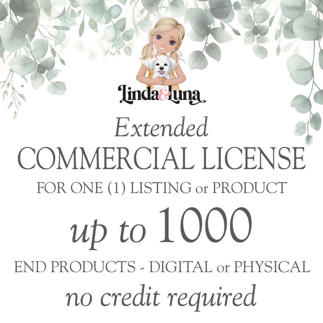 Extended Commercial License: 1000 End Products, No Credit - Etsy